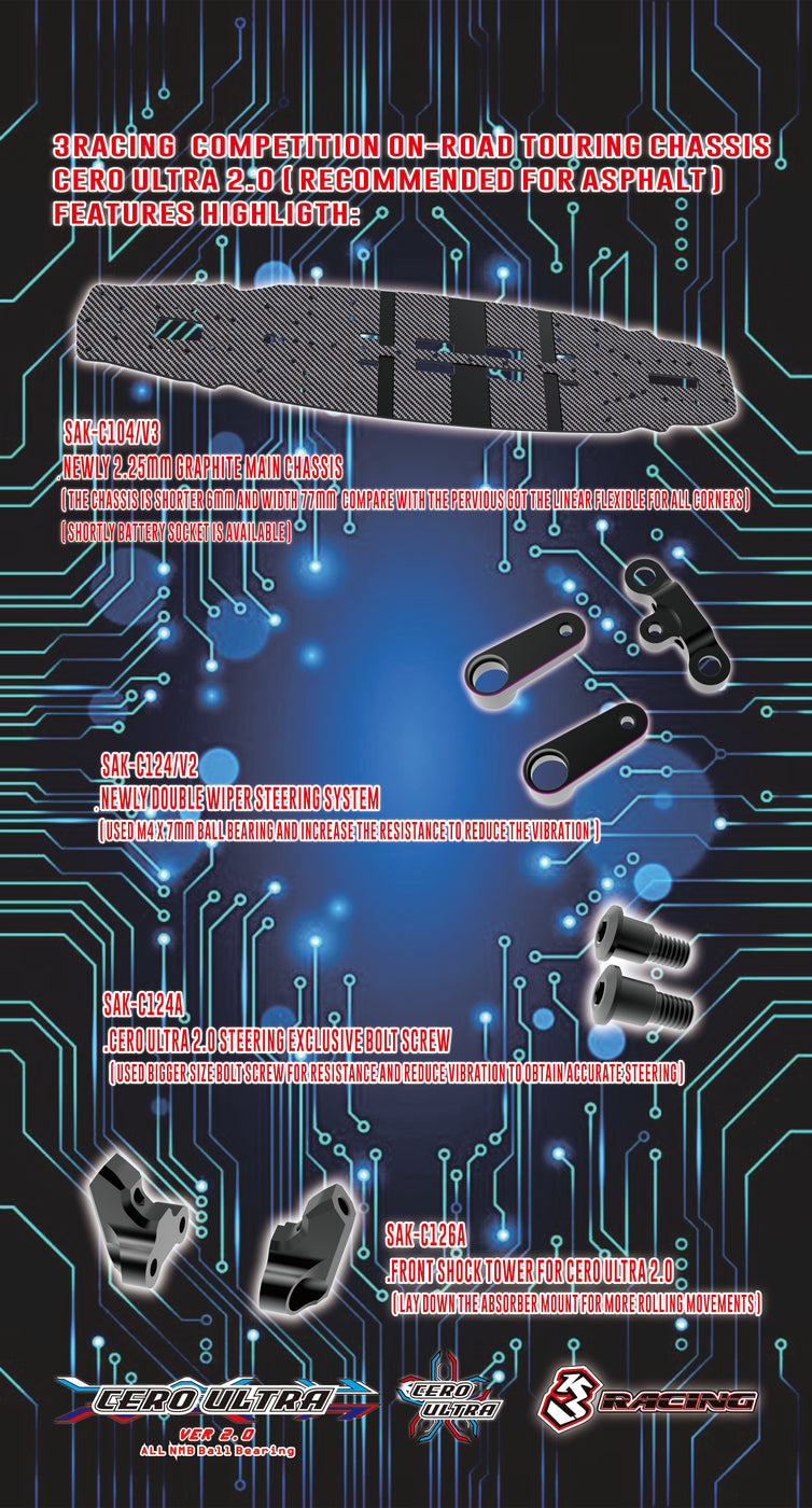 KIT-CERO ULTRA VER2.0 3RACING Cero Ultra Touring Car Ver.2 — 3Racing Shop