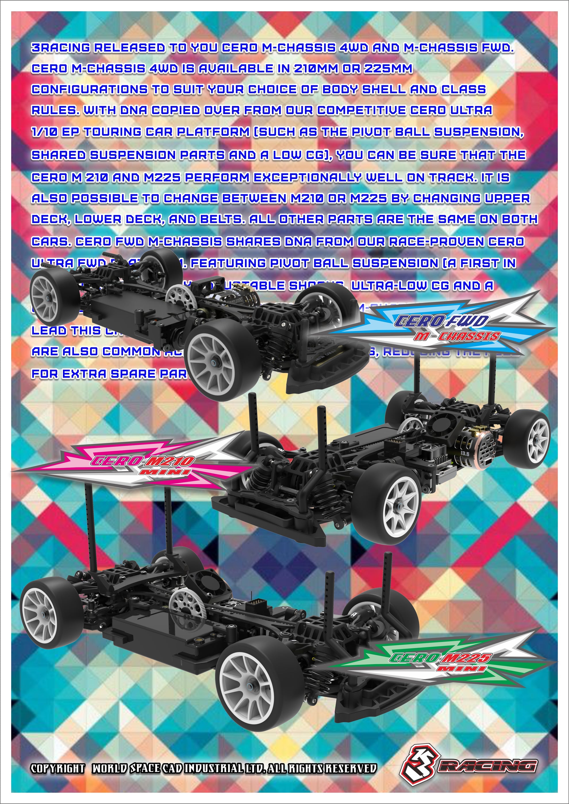 KIT-CERO SPORT M-FWD Cero FWD Sport Mini Car Wheelbase 225mm — 3Racing Shop