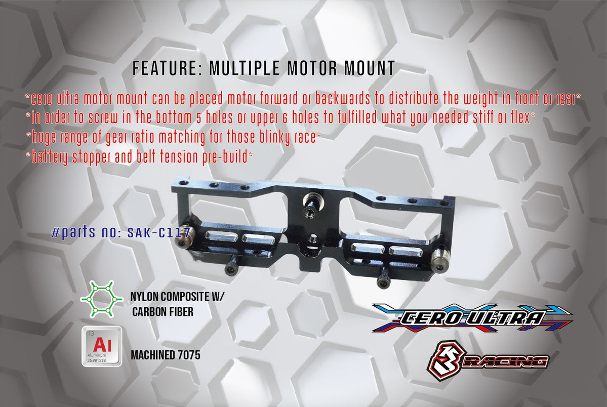 SAK-C117 Aluminum Motor Mount For 3RACING Cero — 3Racing Shop